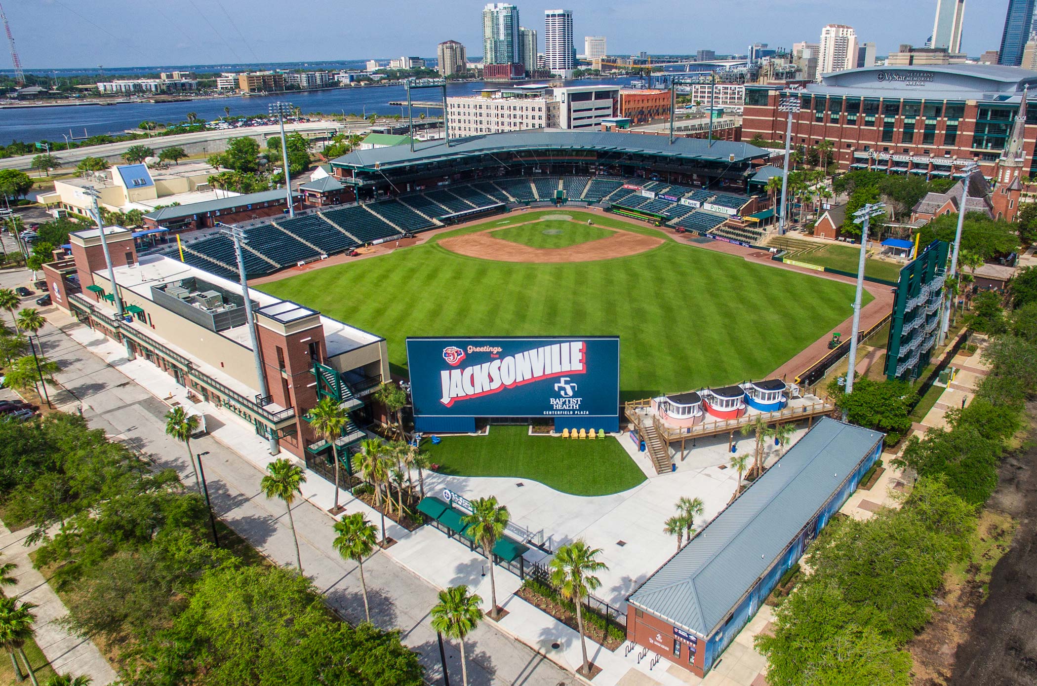 Canopy | Building beyond the bleachers.